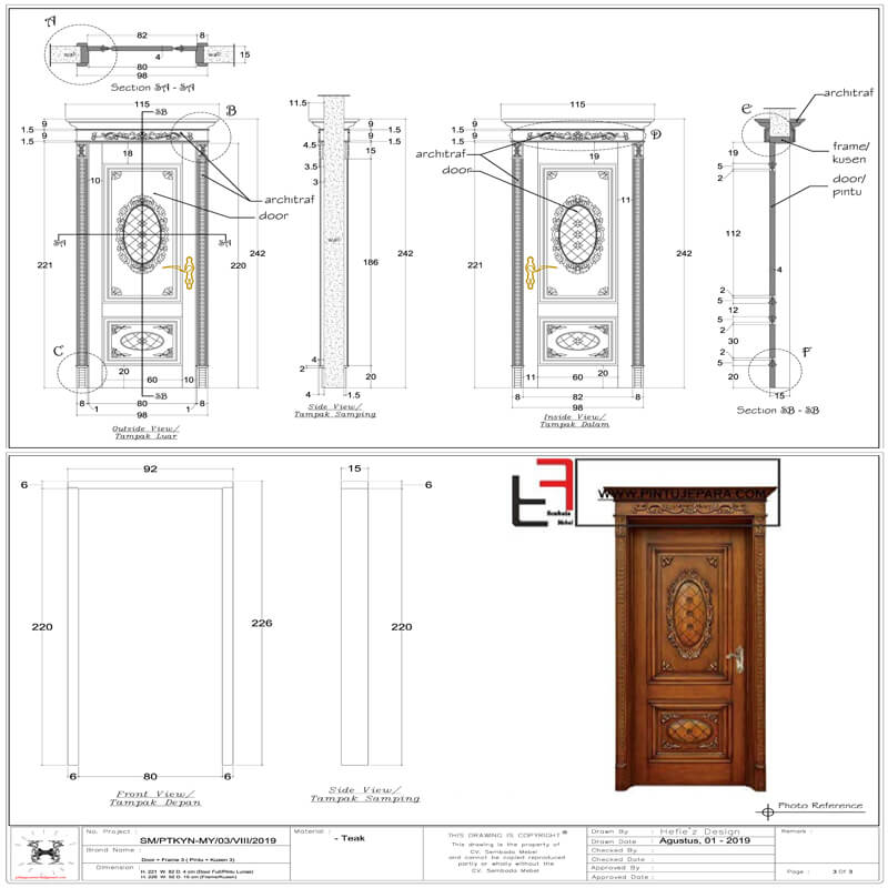 Sample Sketsa Desain Pintu Stelah Deal Order - Kusen Pintu Jepara