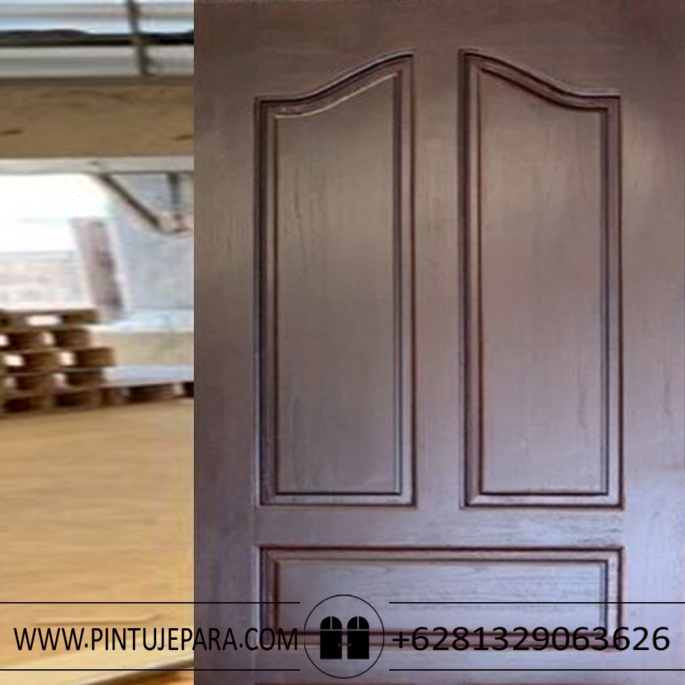 Jual Daun pintu klasik kayu jati jepara panel solid PJ-107 - Pintu Jepara