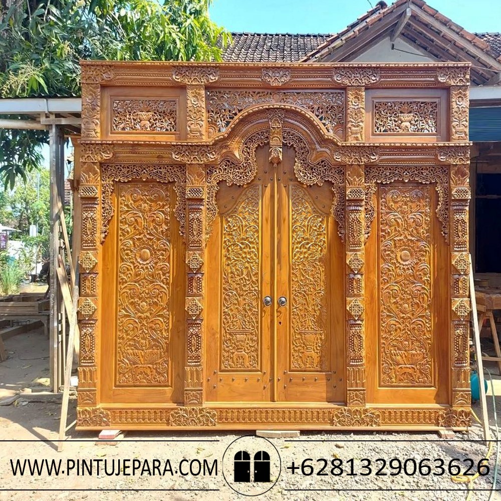 Jual Gebyok ukir jepara kayu jati ethnik majapahit PJ-78 - Pintu Jepara