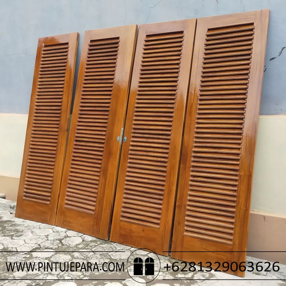 Jual Pintu garasi jati jepara jalusi krepyak rel sliding tikung PJ-76 ...