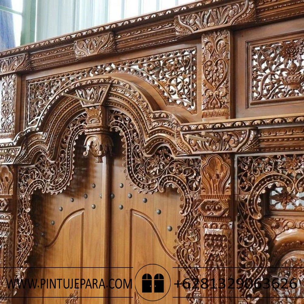 Jual Pintu gebyok jawa ukir tradisional kayu jati jepara PJ-81 - Pintu ...