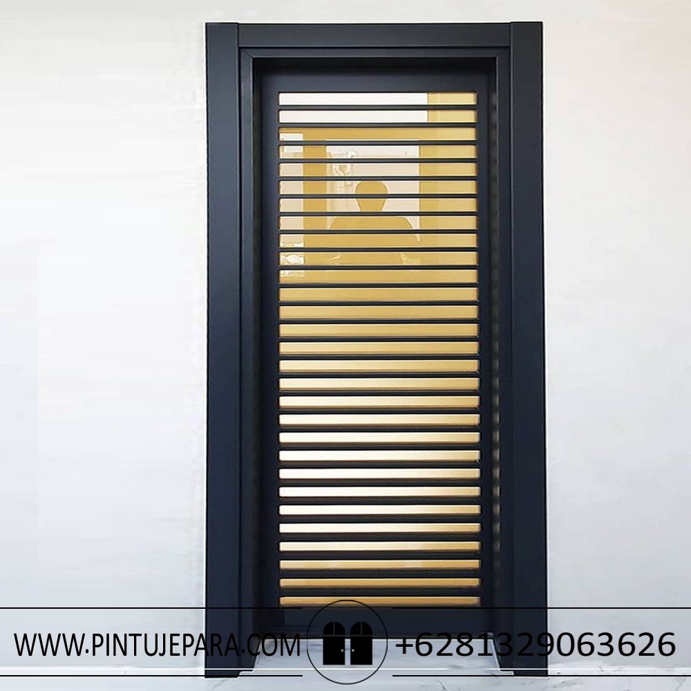 Jual Pintu kayu jati sliding 1 daun motif jalusi antik PJ-58 - Pintu Jepara