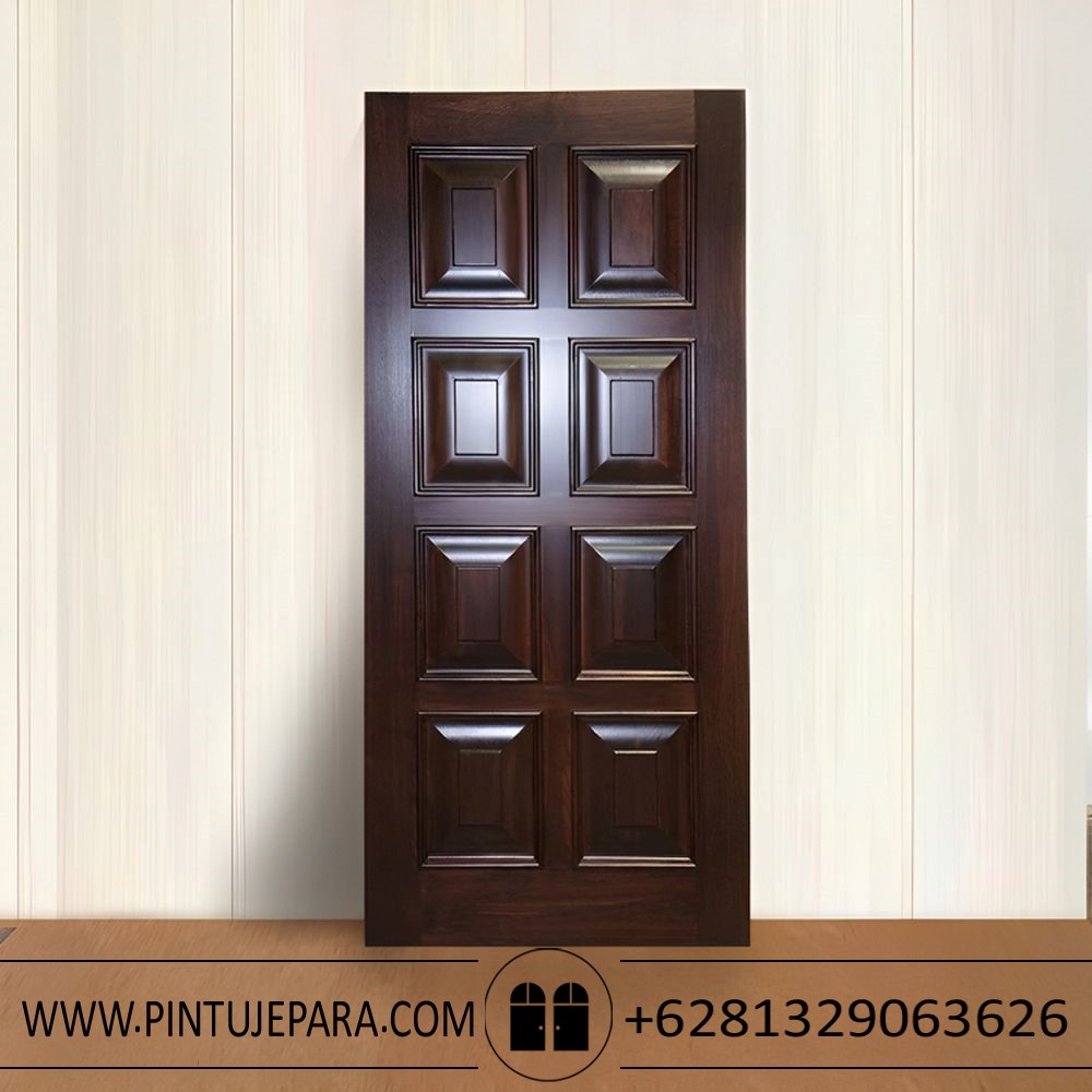 Jual Daun pintu kayu jati klasik jepara 8 panel solid PJ-145 - Pintu Jepara