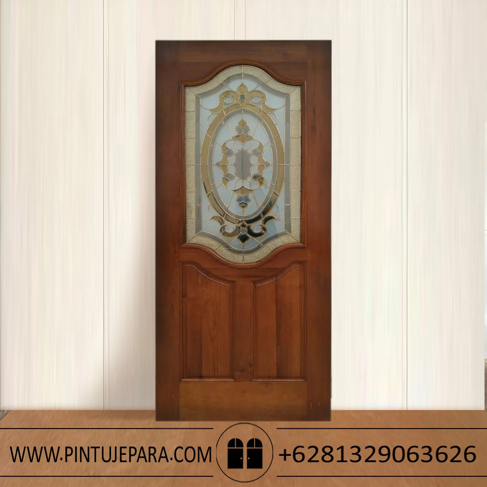 Jual Daun pintu klasik kayu jati jepara panel kaca patri PJ-116 - Pintu ...