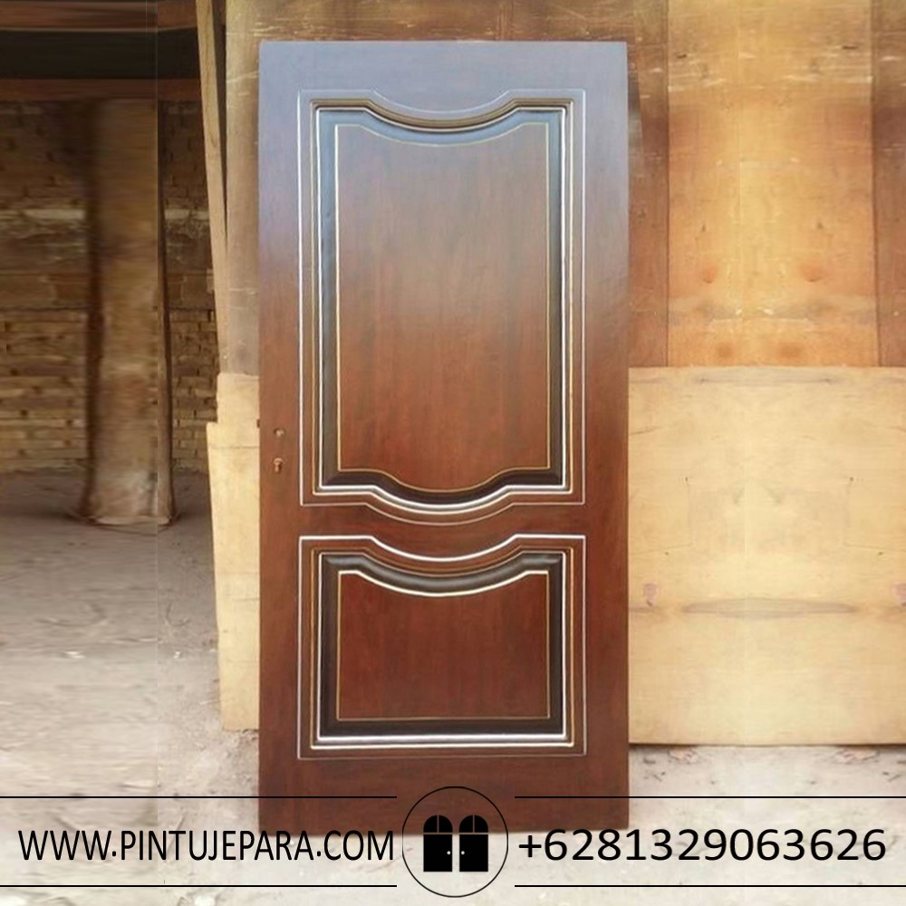 Jual Daun pintu klasik kayu jati single solid panel PJ-112 - Pintu Jepara