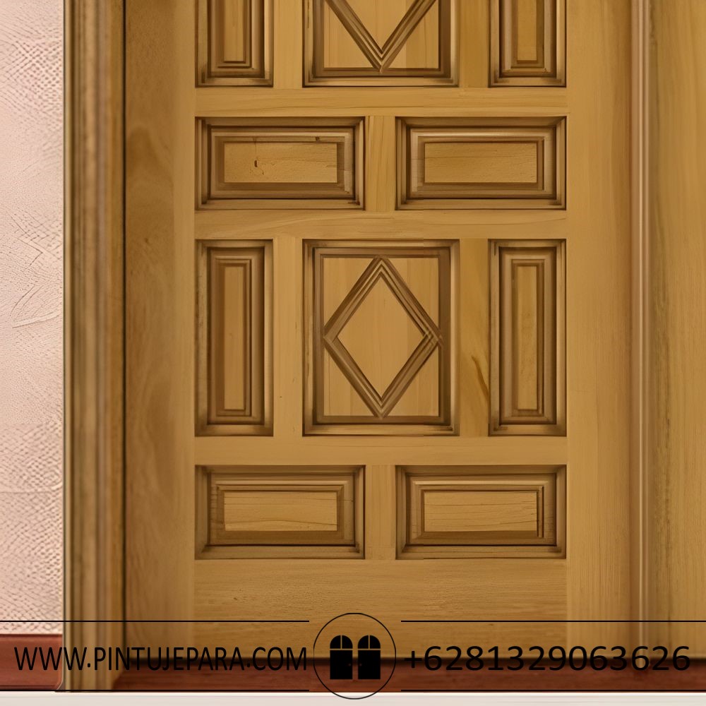 Jual Pintu double kayu jati solid panel klasik PJ-187 - Pintu Jepara