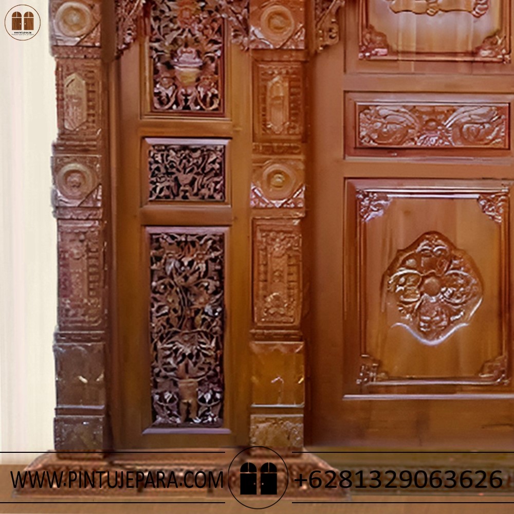 Jual Pintu gebyok ukir semar kayu jati jepara PJ-211 - Pintu Jepara