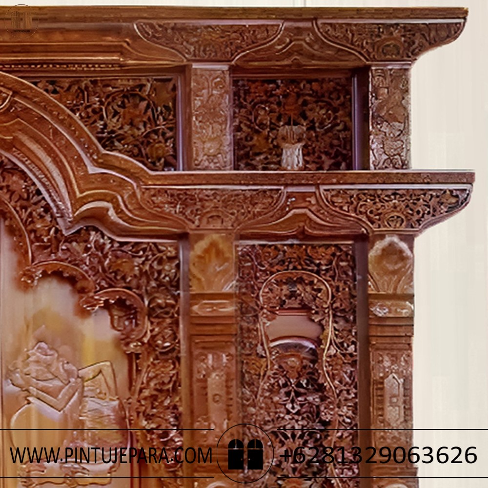Jual Pintu gebyok ukir semar kayu jati jepara PJ-211 - Pintu Jepara
