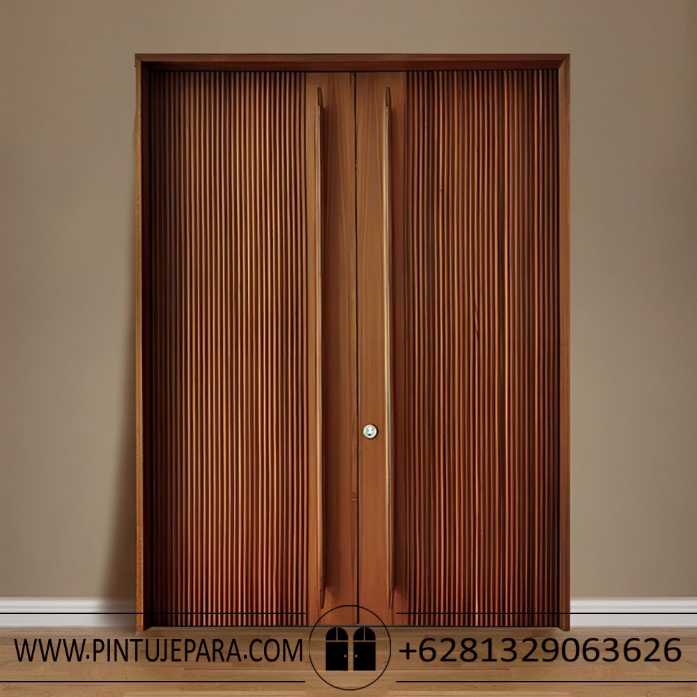 Jual Pintu jati minimalis modern 2 daun jati PJ-155 - Pintu Jepara
