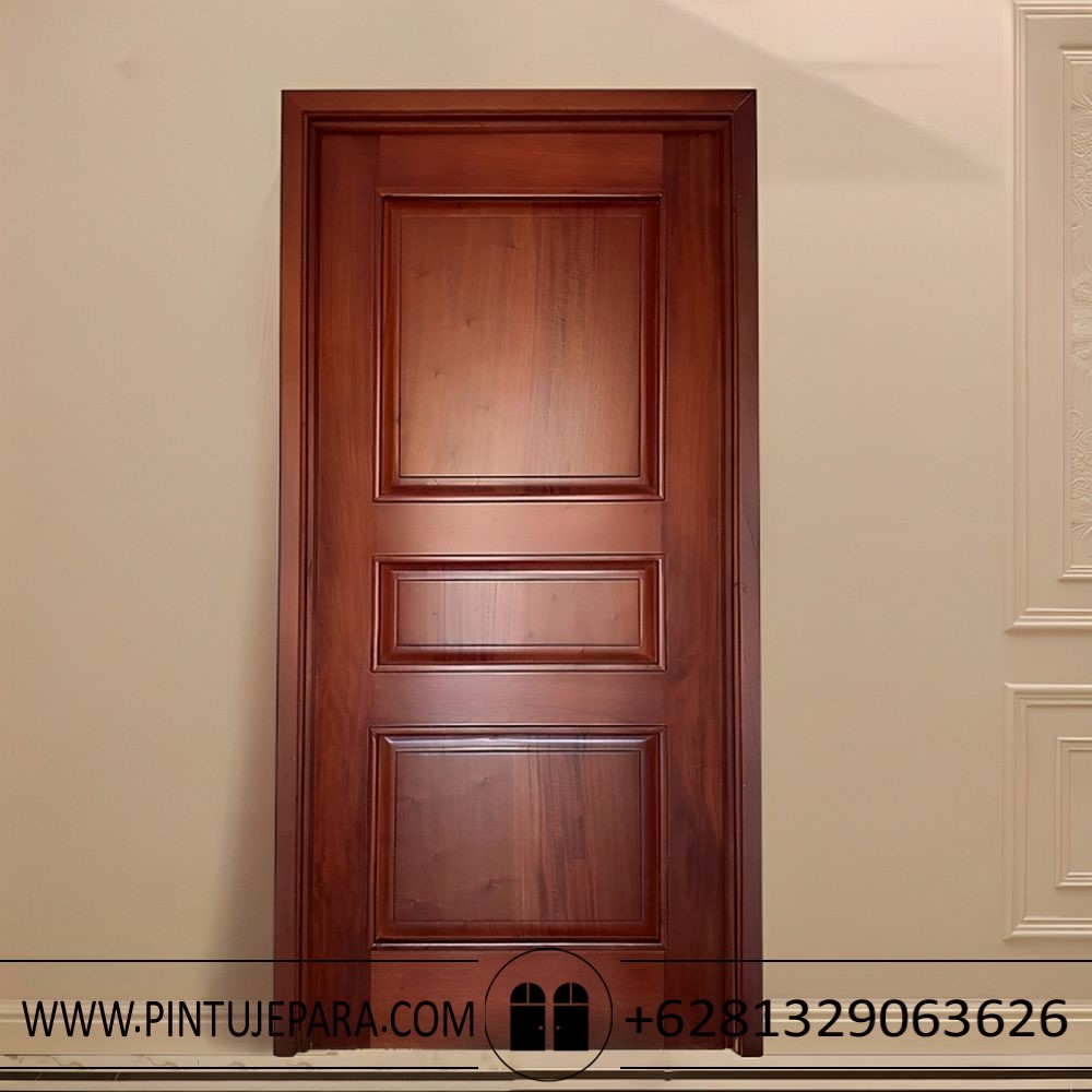 Jual Pintu rumah 1 daun kayu jati klasik 3 panel solid PJ-150 - Pintu ...