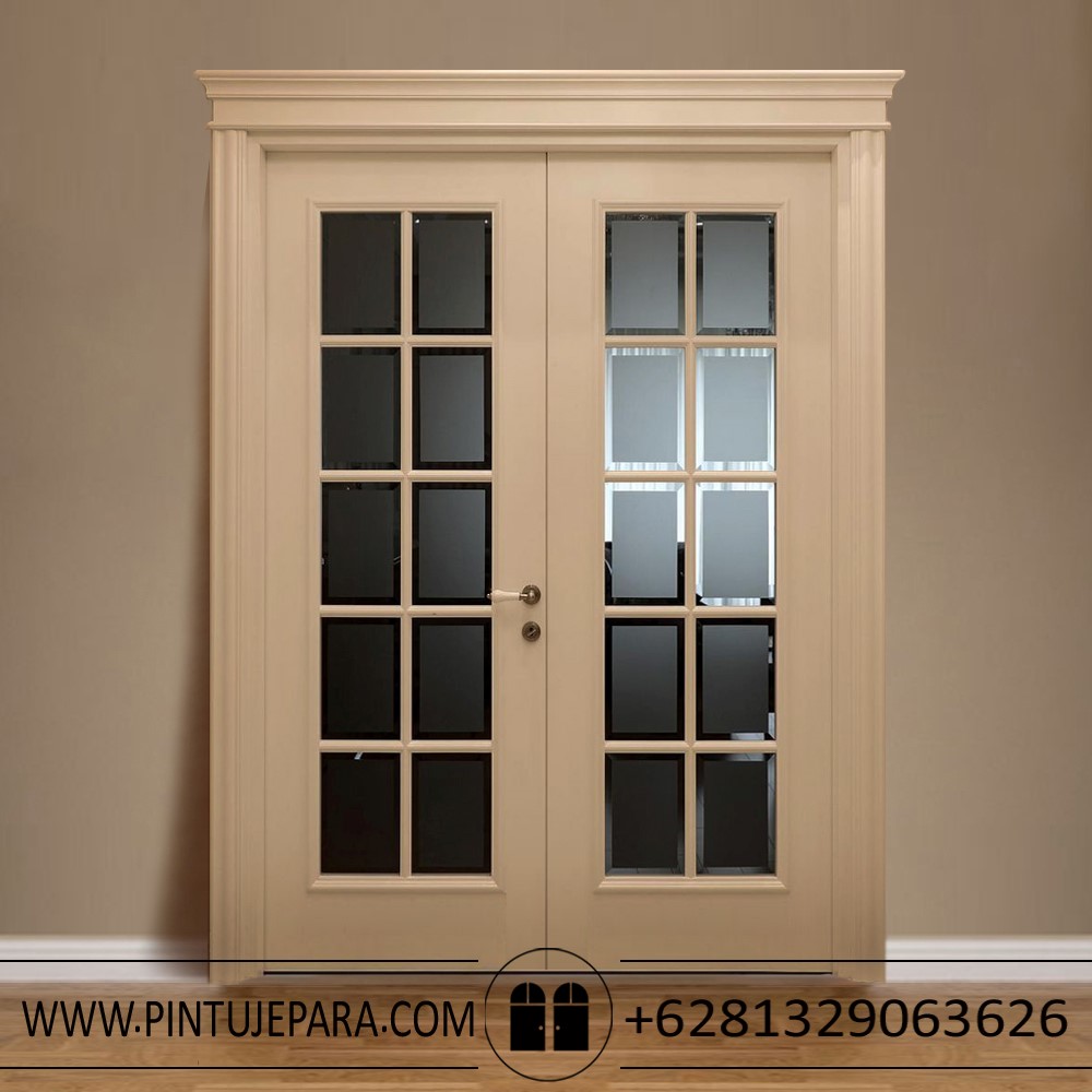 Jual Pintu rumah klasik 2 daun panel kaca finishing duco PJ-152 - Pintu ...