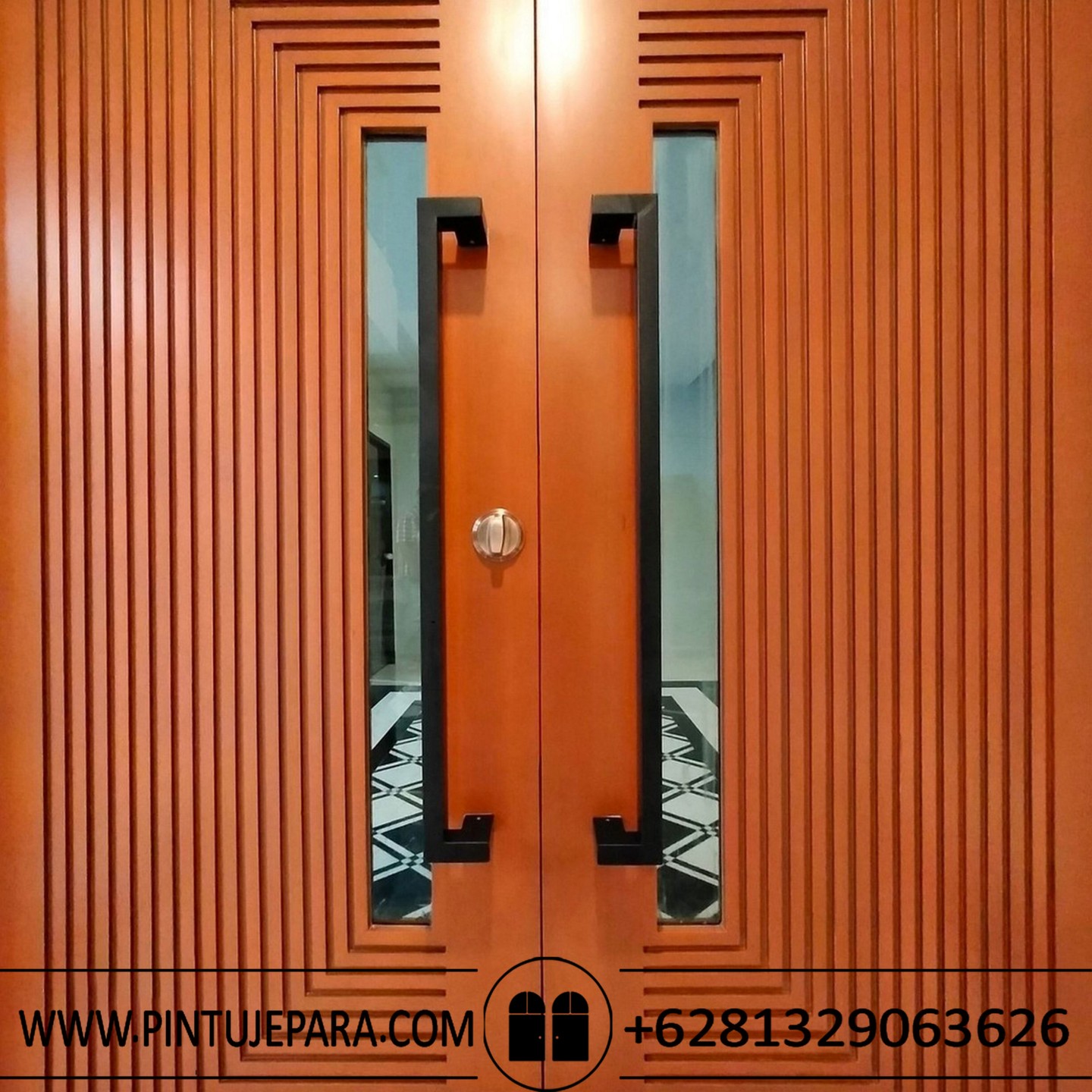 Jual Kusen 2 Pintu jati minimalis garis kombinasi panel kaca PJ-326 ...